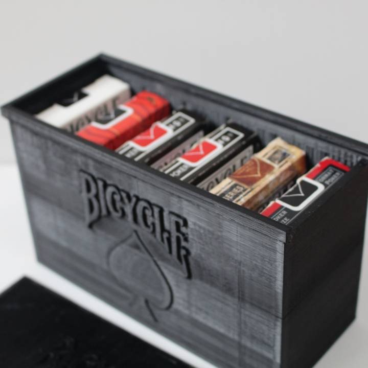 3D Printable Bicycle playing card brick/deck box by Saxon Fullwood