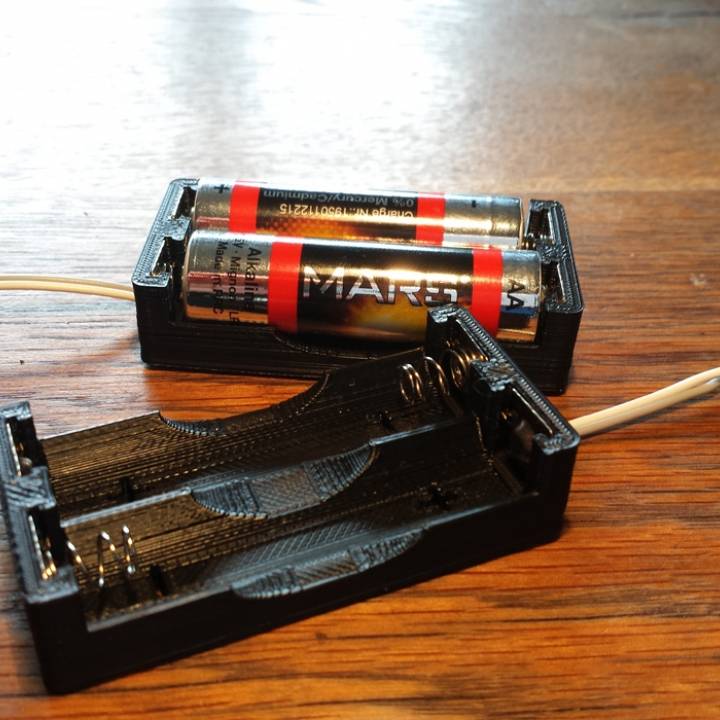 3D Printable Battery box for 2 AA cells by Nördz