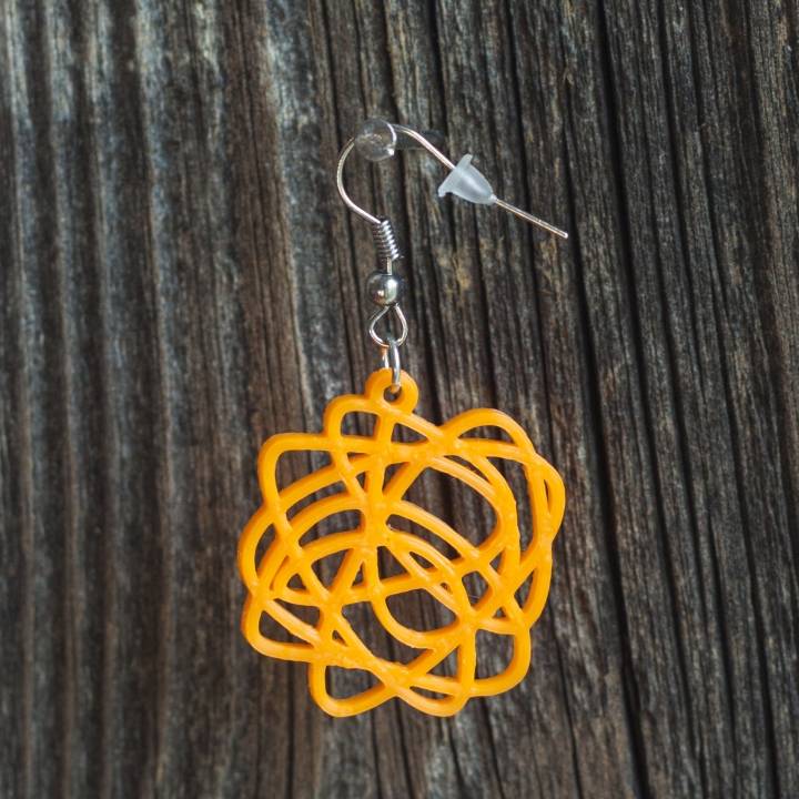 3D Printable Earrings lacing 3 by Michal Fanta