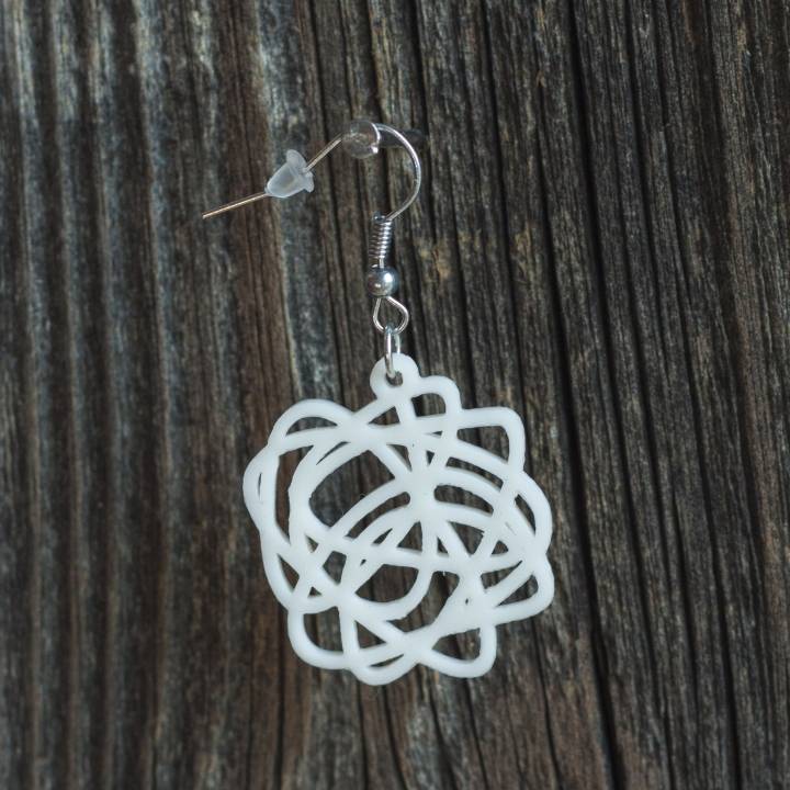 3D Printable Earrings lacing 3 by Michal Fanta