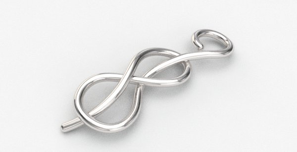 3D Printable Infinity charm by Bogdan Dowlaszewicz