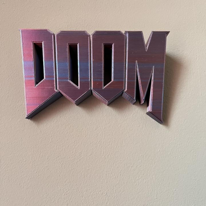 3D Print of Doom Wall Logo by wesleyvanhassel
