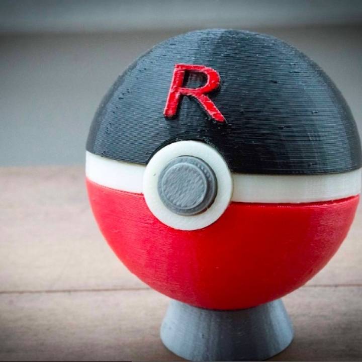 3D Printable Team Rocket Rocketball Pokeball, with magnetic clasp by 3D ...