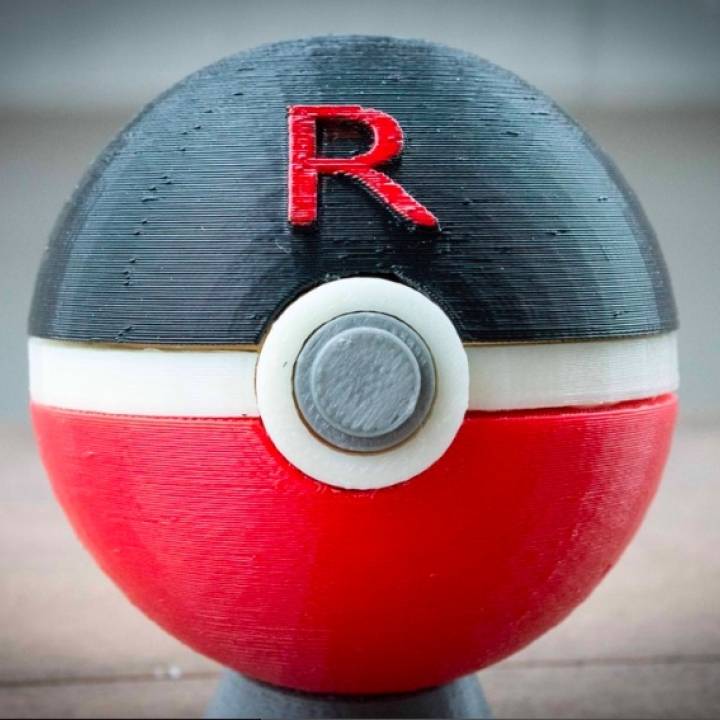 3D Printable Team Rocket Rocketball Pokeball, with magnetic clasp by 3D ...