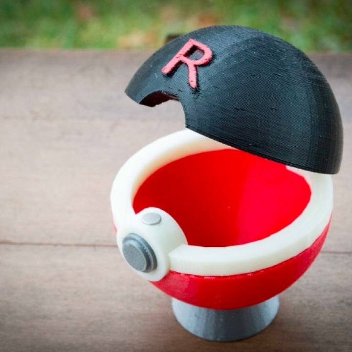 3D Printable Team Rocket Rocketball Pokeball, with magnetic clasp by 3D ...