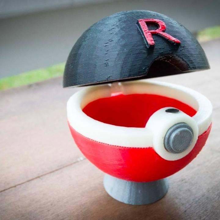3D Printable Team Rocket Rocketball Pokeball, with magnetic clasp by 3D ...