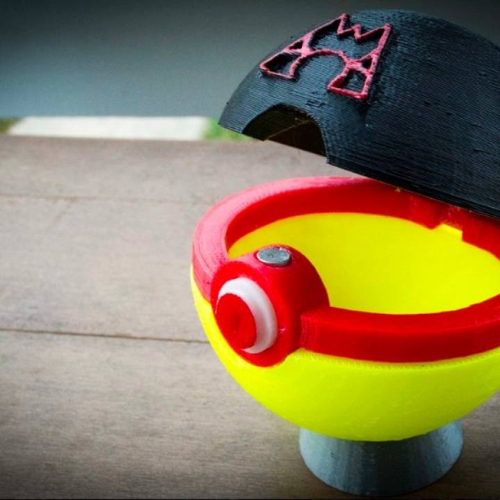 3D Printable Team Magma Pokeball, with magnetic clasp by 3D Central