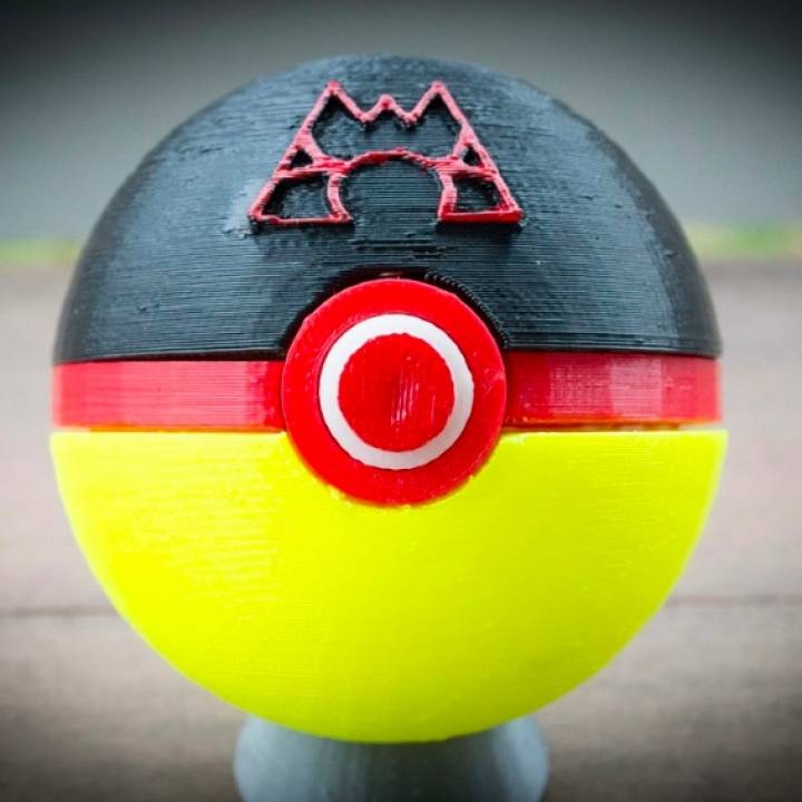 3D Printable Team Magma Pokeball, with magnetic clasp by 3D Central