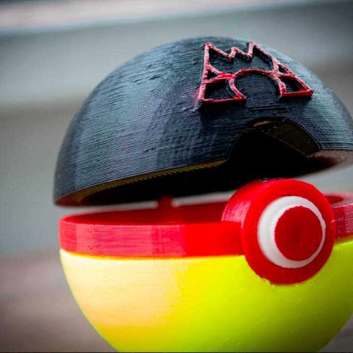 3D Printable Team Magma Pokeball, with magnetic clasp by 3D Central