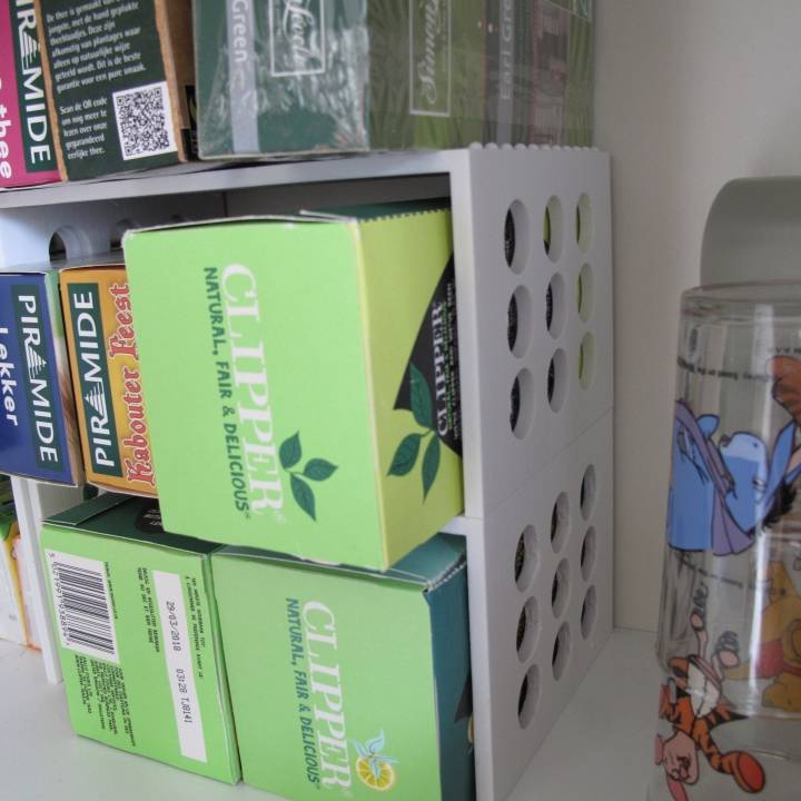 3D Printable Stackable tea shelf by Marco
