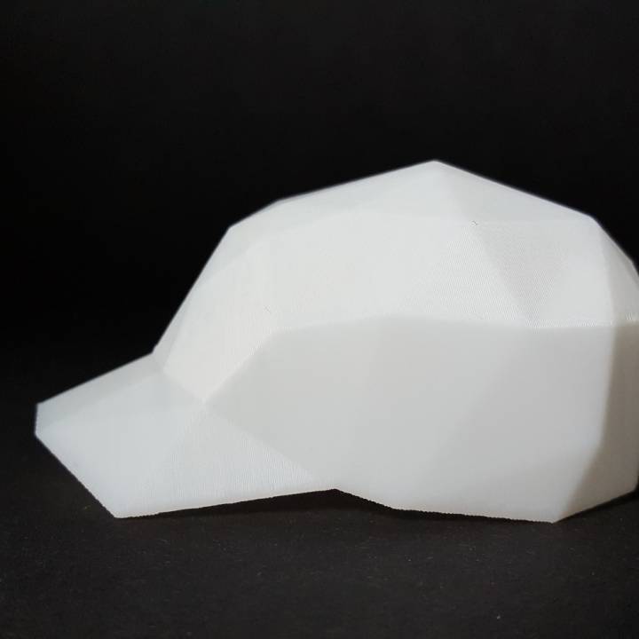 3D Printable Baseball Low Poly Hat by Khaled Alkayed