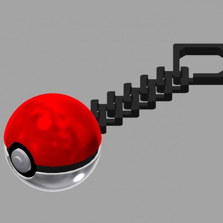 3D Printable Pokeball Keychain with links by John Ledden