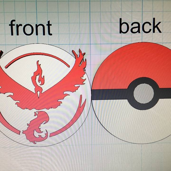 3D Printable Pokeball and team keychain/ token by Lucas