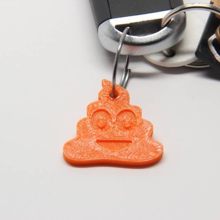 3D Printable Poop Emoji Keychain by Steve Dakh