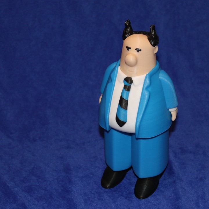 3D Print of Pointy Haired Boss by rikkimantha