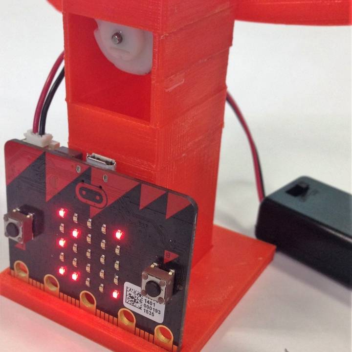 3D Printable Desk Fan Incorporating Micro:bit by Emma Bucknell
