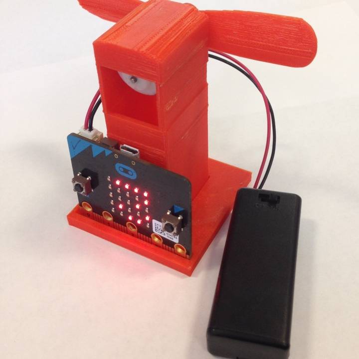 3D Printable Desk Fan Incorporating Micro:bit by Emma Bucknell