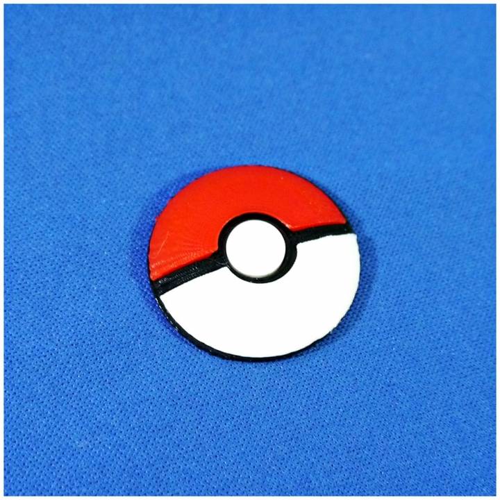 3D Printable Pokéball Button by Devin Gentner