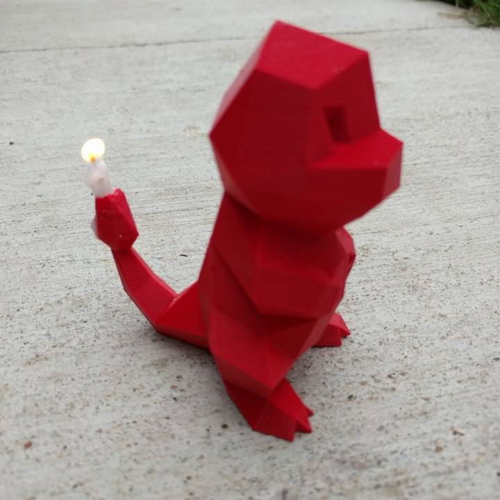 3D Printable Charmander With Flaming Tail (candle) by Accountable Joe