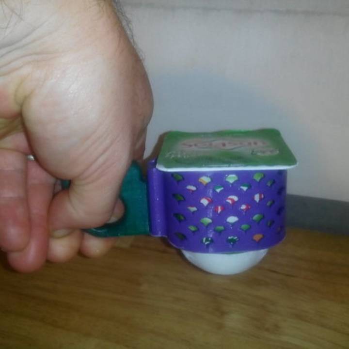 3D Printable Yogurt or compote pot holder and grips. Adaptative and ...