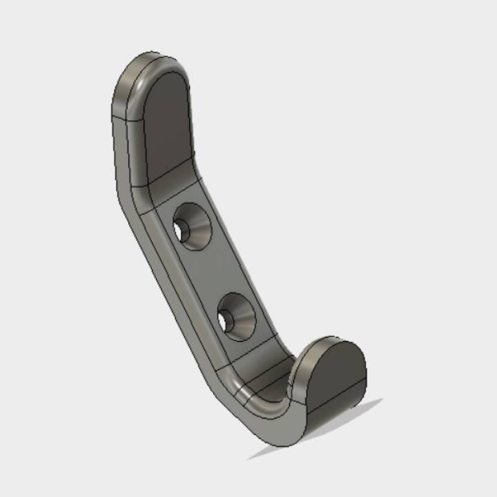 3D Printable Coat Hook by Vladimir Mariano