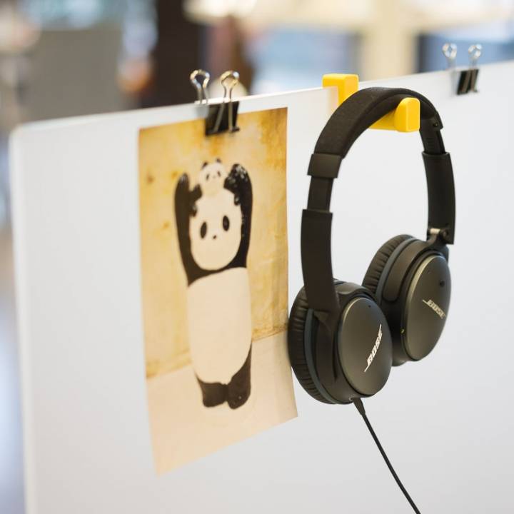3D Printable Headphone holder for office desk divider by Shawn