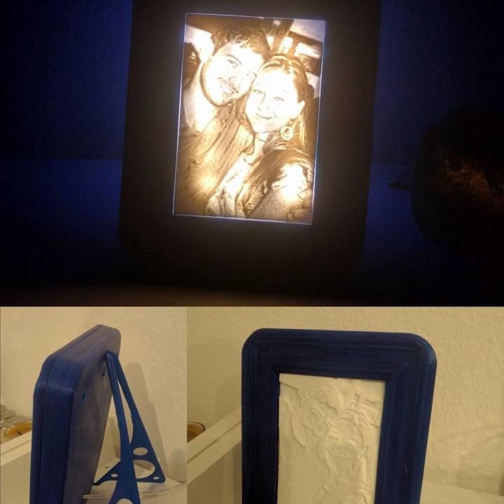 3D Printable Framed Lithophane Photo Light by Rob Dunn