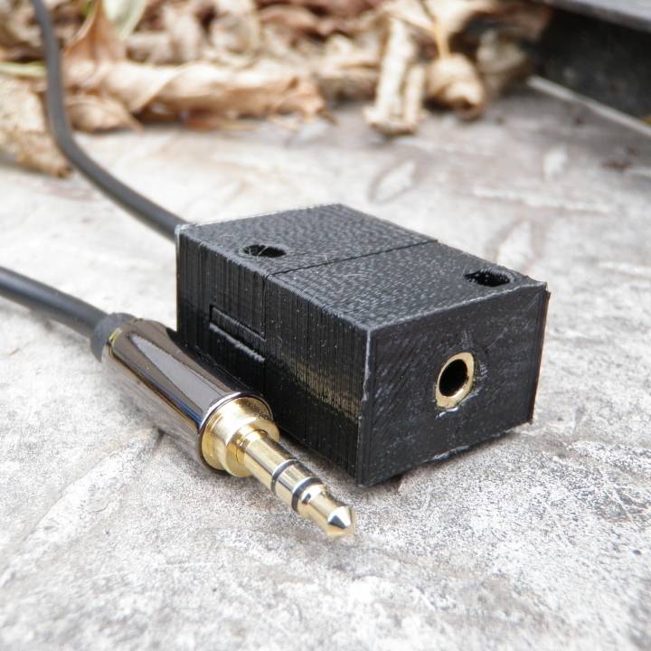 3D Printable FosPower 3.5mm Cable Mounting Block For Female Jack by Adler G