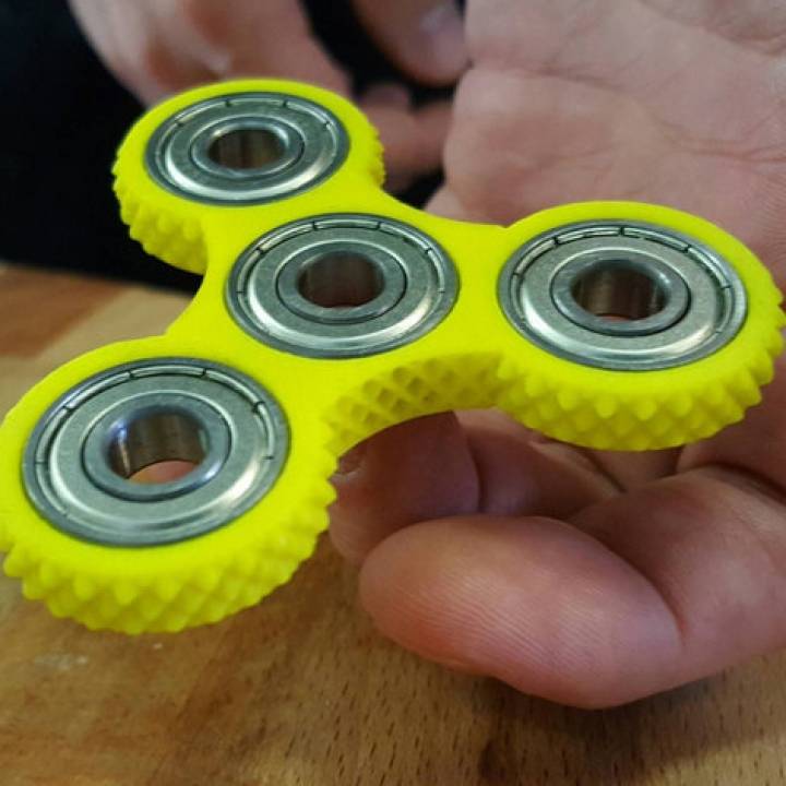 3D Printable Knurled Tri-Spinner EDC Fidget Widget / Triple Bearing ...