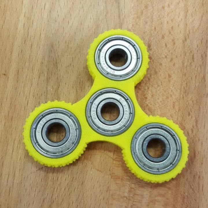 3D Printable Knurled Tri-Spinner EDC Fidget Widget / Triple Bearing ...