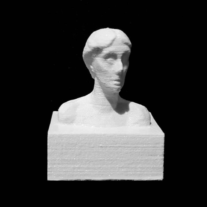 3D Printable Virginia Woolf bust by Thomas Flynn