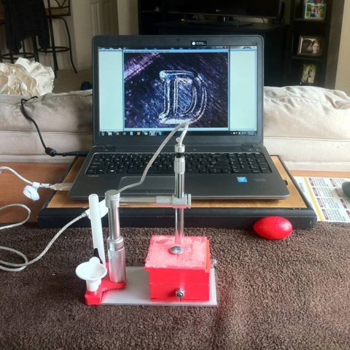 3D Printable USB Microscope Stage and Tripod Mount by Michael Graham