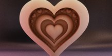 3D Printable Triple Heart with Inset by Richard Swika