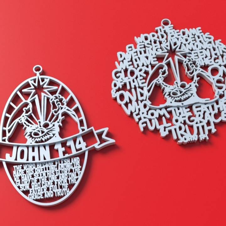 3D Printable Christmas Ornament hand written version John 1:14 by ...