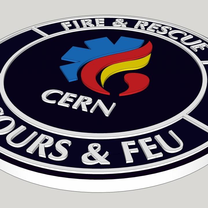 3D Printable CERN Fire Brigade Badge by Vaclav Lhota