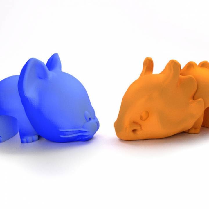 3D Printable Articulated Small Kitten & Dinosaur by Sonia Verdu