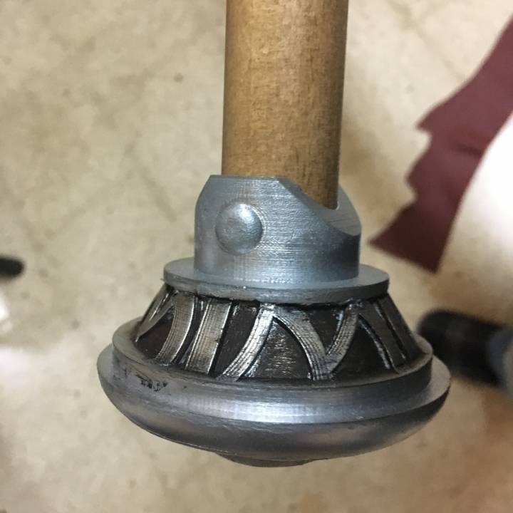 3D Printable Skyrim Steel Warhammer Pommel and Shaft Rings by Kurt Borg