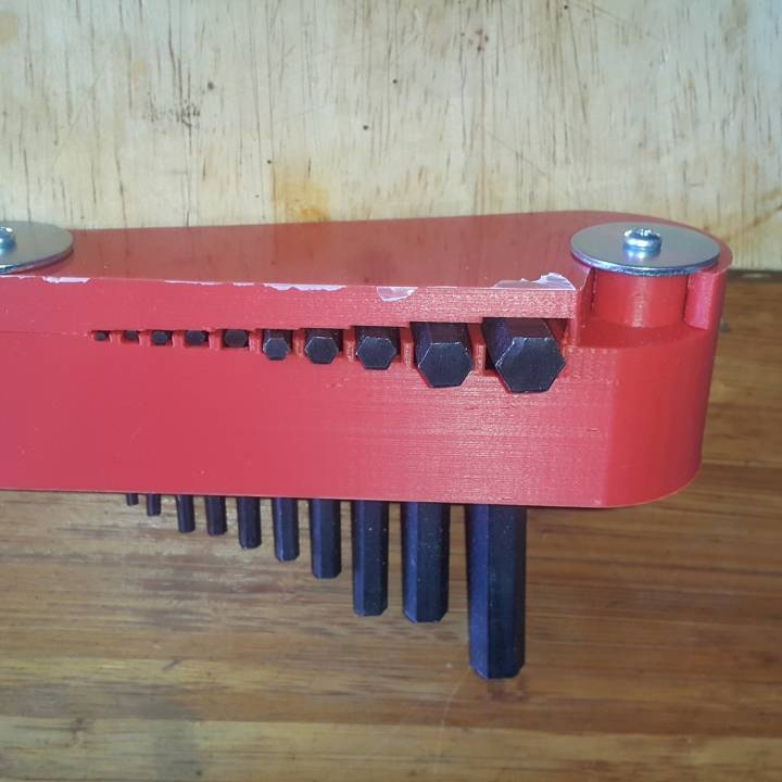 3D Printable Metric Lockable allen key holder by fritz mulder