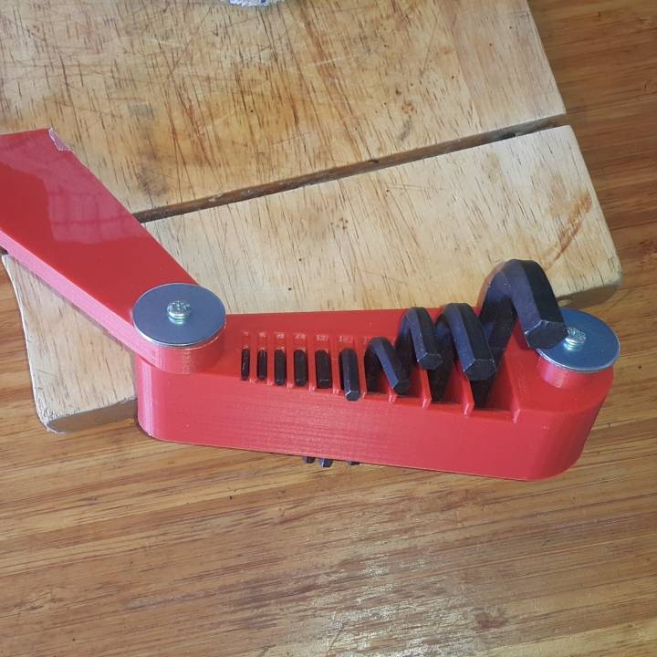 3D Printable Metric Lockable allen key holder by fritz mulder