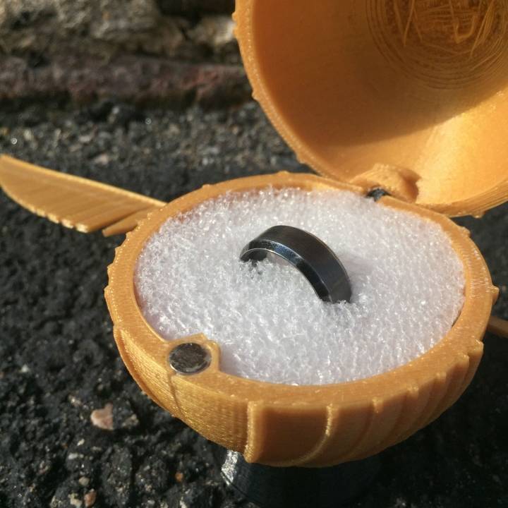 3D Printable Harry Potter Golden Snitch Ring Box W/ Magnetic Clasp! by ...