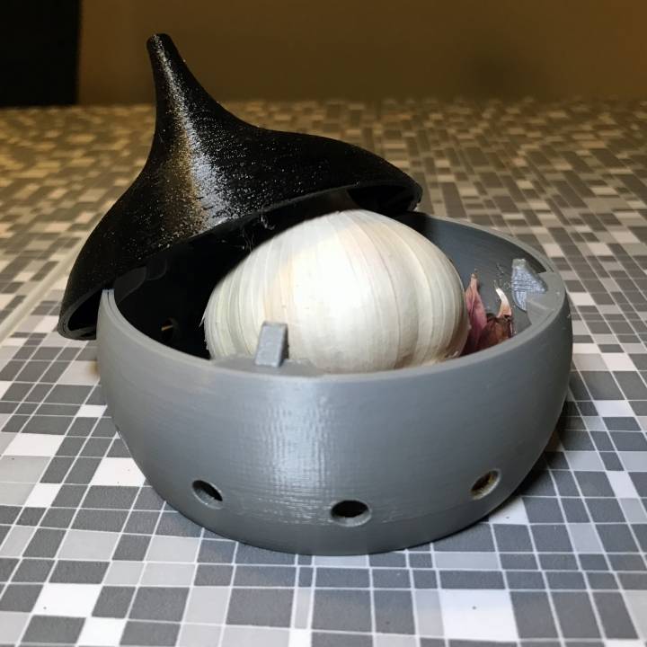 3D Printable Garlic container by Patrik Rosén