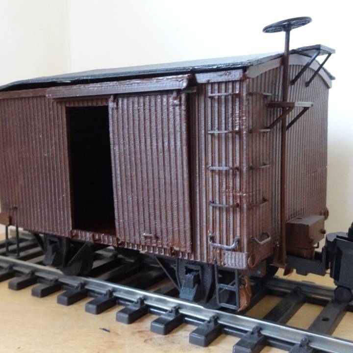 3D Printable US Vintage Boxcar 1/32 - Openrailway by Raby