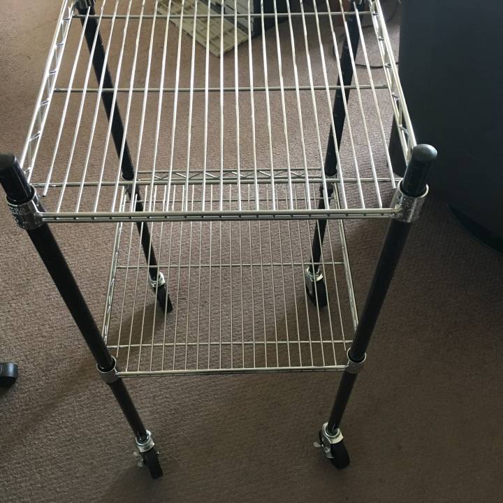3D Printable 1" Caster Support for Wire Shelving Poles by Carnufex G
