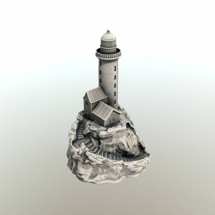 3D Printable Lighthouse on a rock by Jukka Seppänen