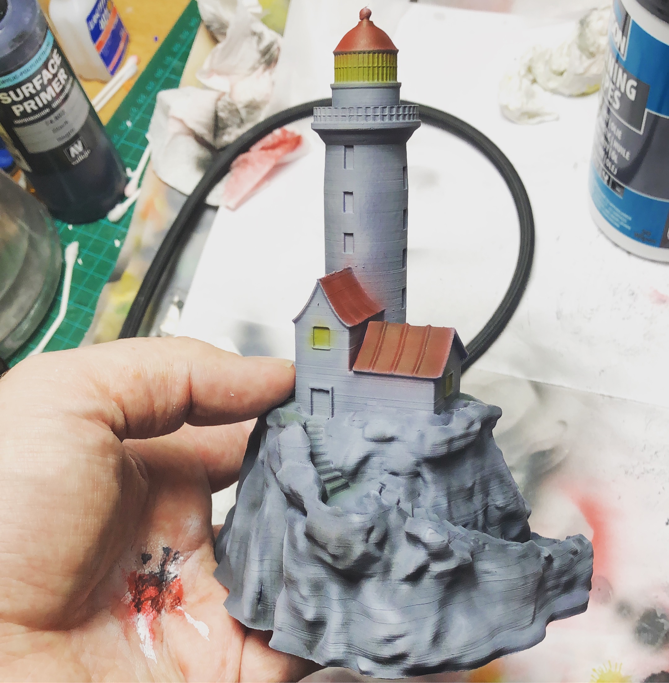3D Printable Lighthouse on a rock by Jukka Seppänen