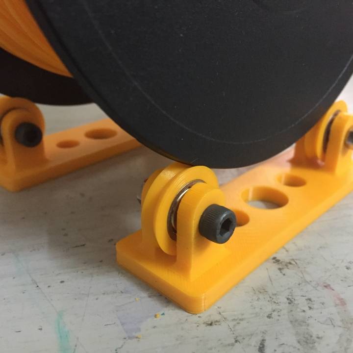 3D Printable Filament Spool Holder Roller by Hrishi