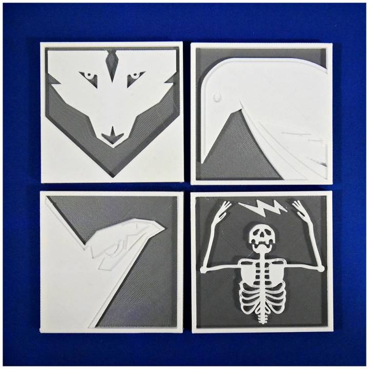3D Printable Destiny Emblem Coasters - The Rare Set by Jason Withers