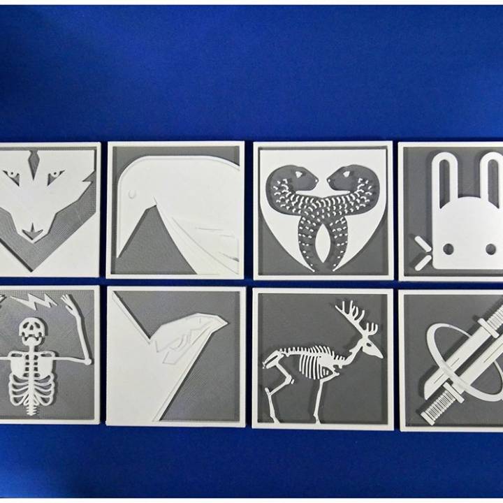 3D Printable Destiny Emblem Coasters - The Rare Set by Jason Withers