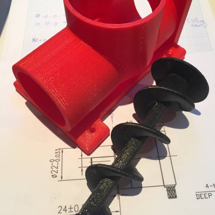 3D Printable Pet Feeder (Auger based) by Mark McKillen