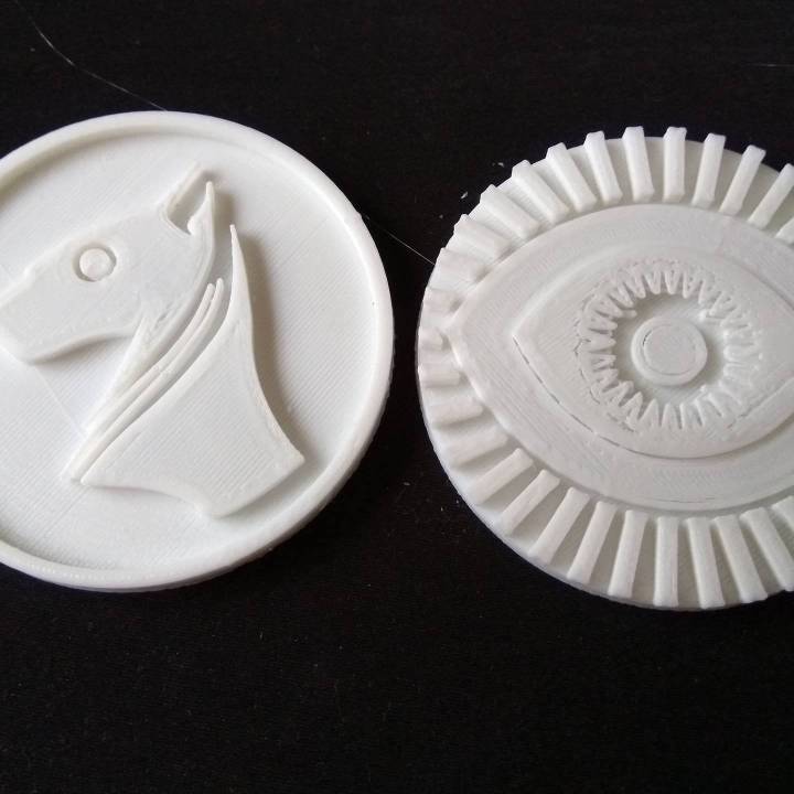 3D Printable Destiny Emblem Coasters - The PVP Set by Jason Withers